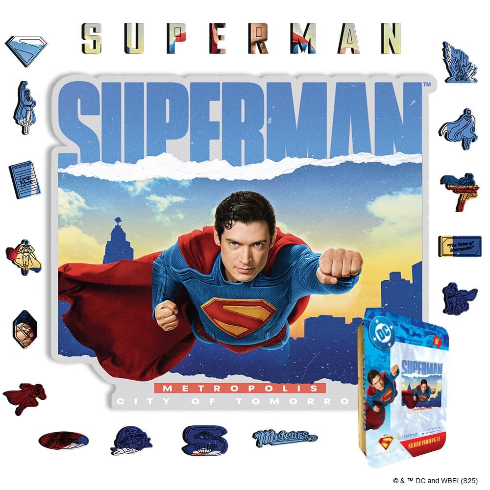 Superman Go Higher – træpuslespil – Craft-Hub Denmark