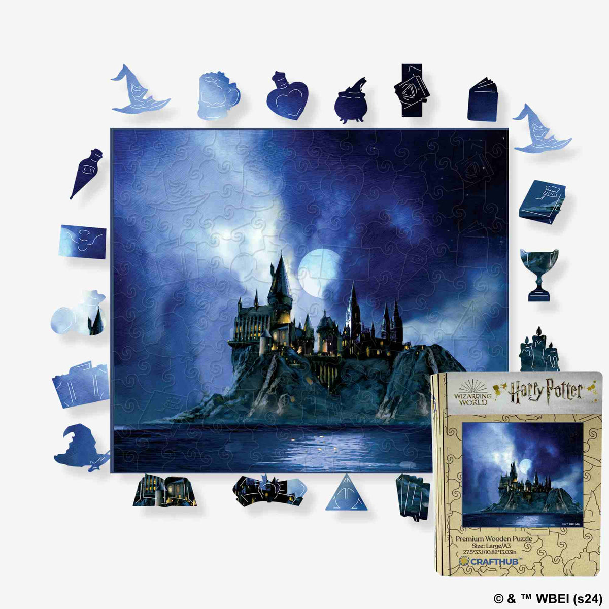 Harry Potter - Stjerneklart Hogwarts-slot - Puslespil i træ – Craft-Hub ...